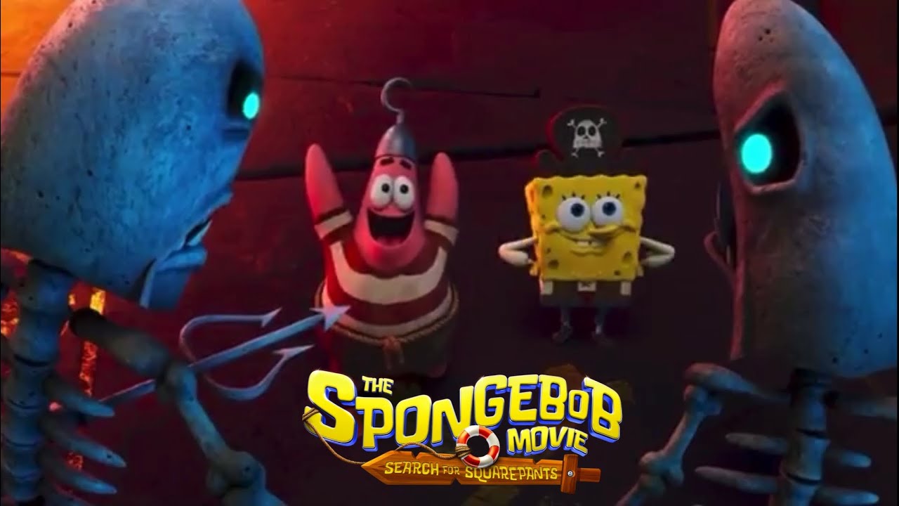The SpongeBob Movie:Search for SquarePants|Skeleton Guardians scene ...