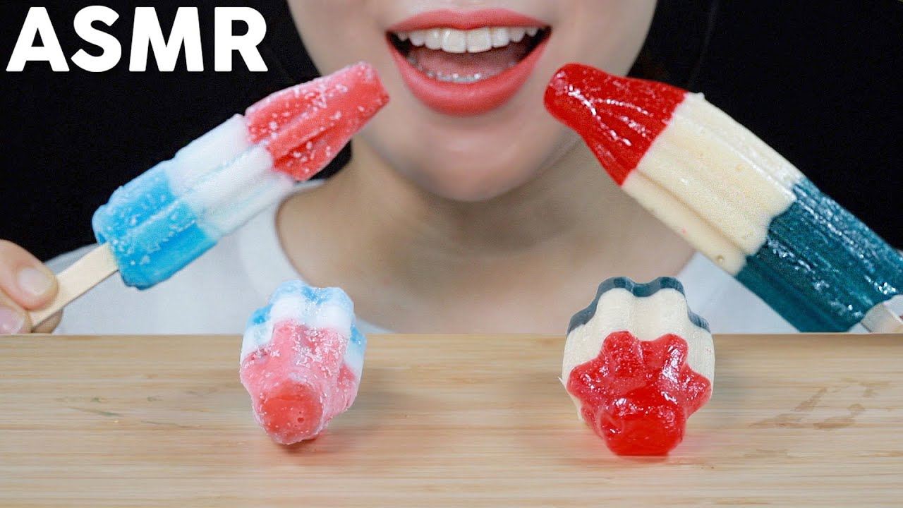 ASMR Real Food vs Gummy Food | Bomb Pop Popsicle Eating | 진짜음식 vs 젤리음식 ...