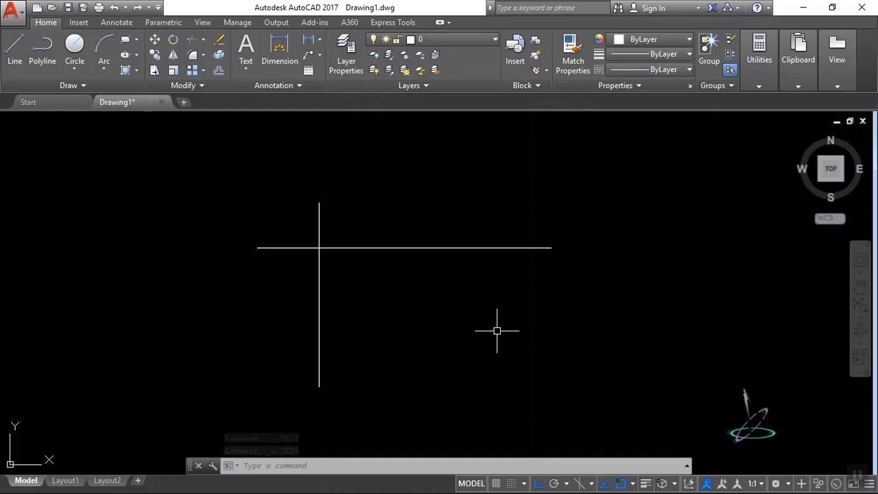TRIM IN AUTOCAD (PART 1) - YouTube