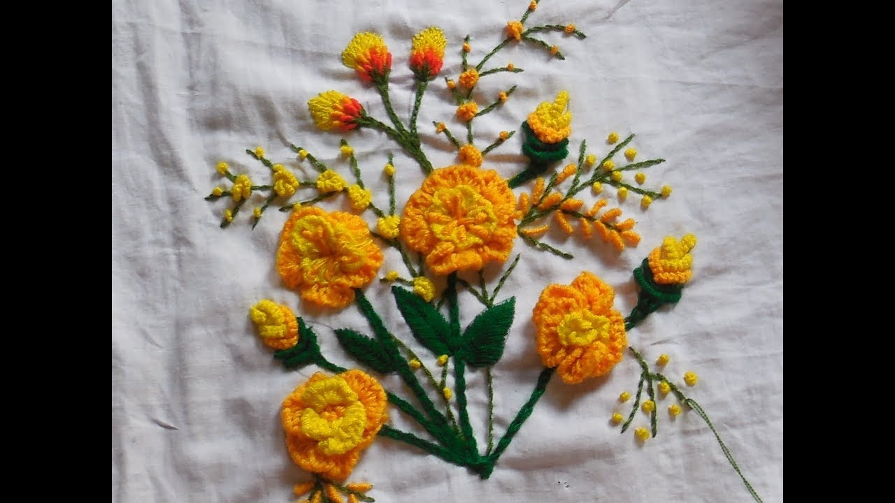Hand Embroidery : Beautiful Brazilian Embroidery Flower Stitch Tutorial ...