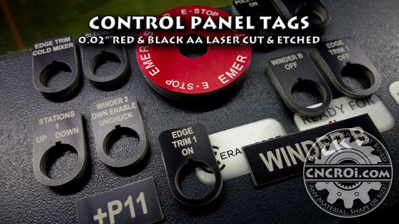 Custom Anodized Control Panel Tags - YouTube