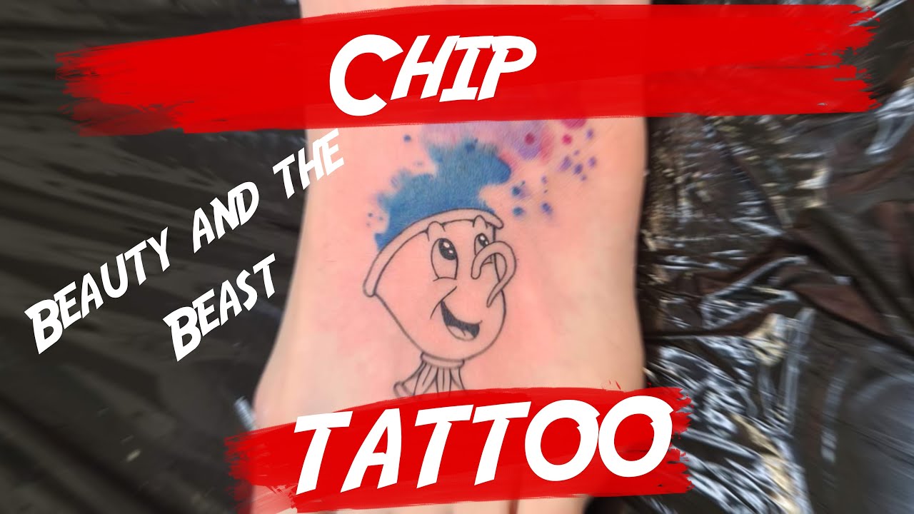 Chip | Beauty and the Beast | Foot Piece | Timelapse Tattoo - YouTube
