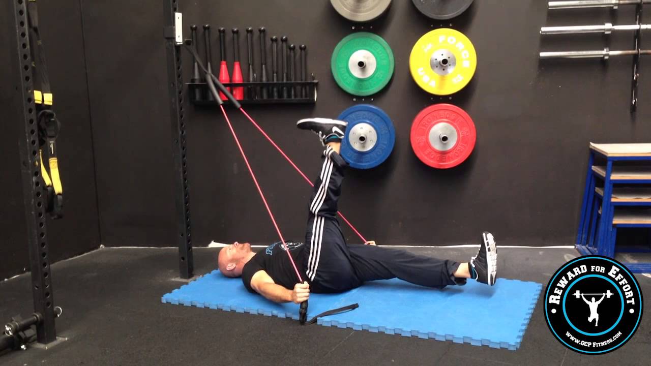 Band Assisted Active Straight Leg Raise - YouTube