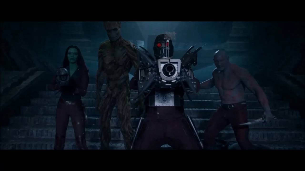 Starlord shoots Ronan with the Hadron Enforcer - YouTube