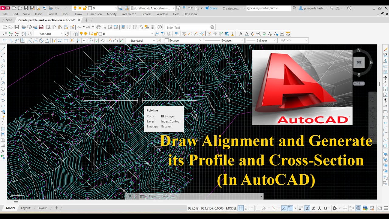 Draw Alignment & Generate Profile and Cross-Section in Topographic Map ...