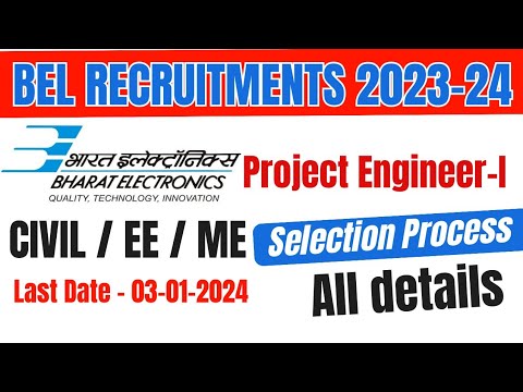 BEL Project Engineer New Vacancy Out Civil EE ME Engineers Selection ...