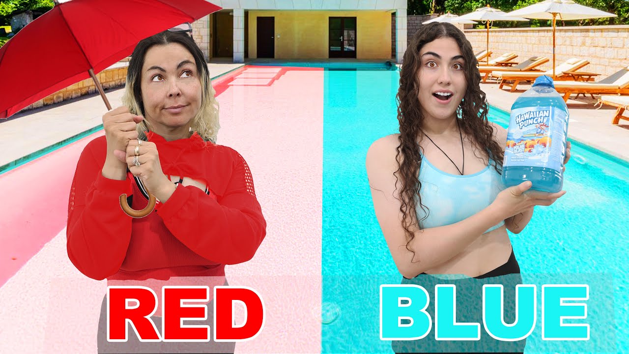 BEST 1 COLOR POOL PARTY CHALLENGE! - YouTube