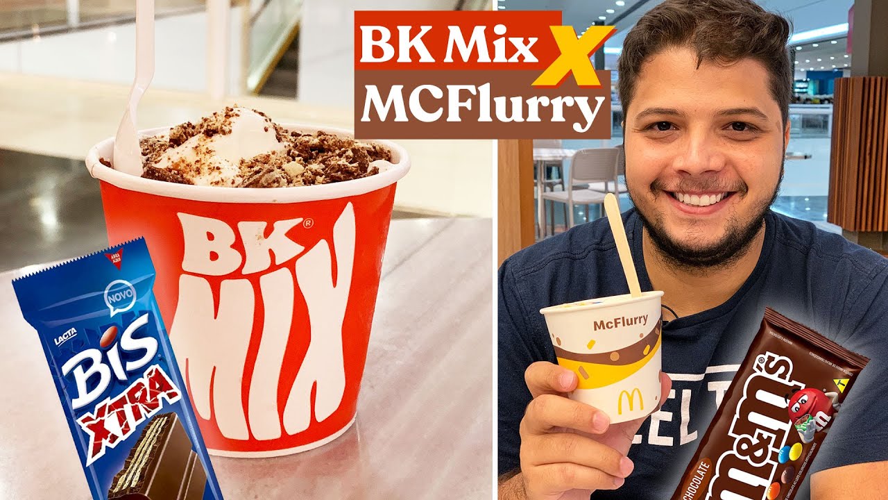 BURGER KING VS MCDONALD'S | BK Mix Bis Xtra e MCFlurry MM's | Rinha de ...