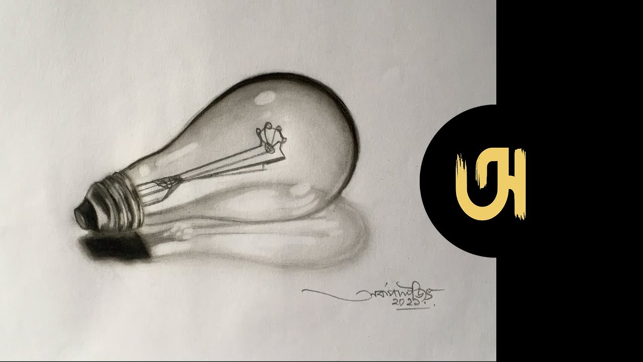 How to draw a Light Bulb/Still-Life Sketching. - YouTube