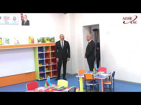 Prezident Saray qəsəbəsində yeni inşa edilən 2 saylı məktəbdə yaradılan şəraitlə tanış olub