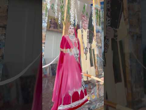 WhatsApp to order +91 70140 96681 Wedding Couple Glass painting😍 #shorts