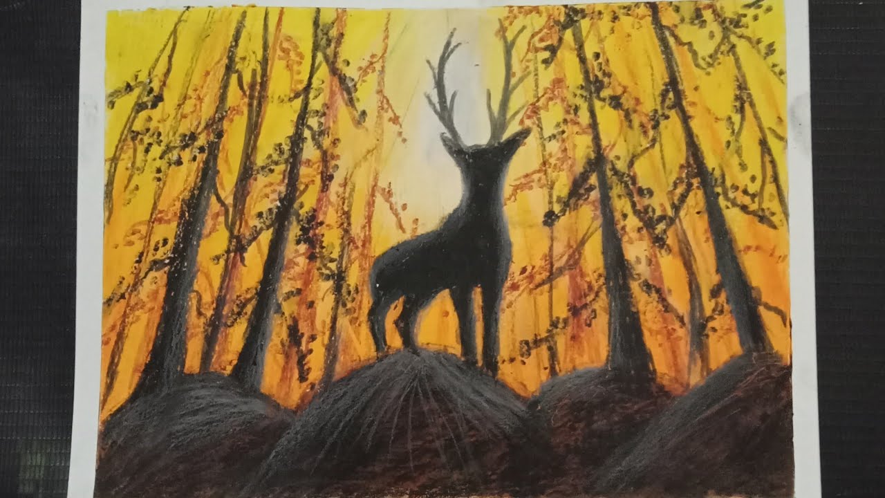 oil pastel forest scenery/ drawing tutorial/Himansu Art - YouTube