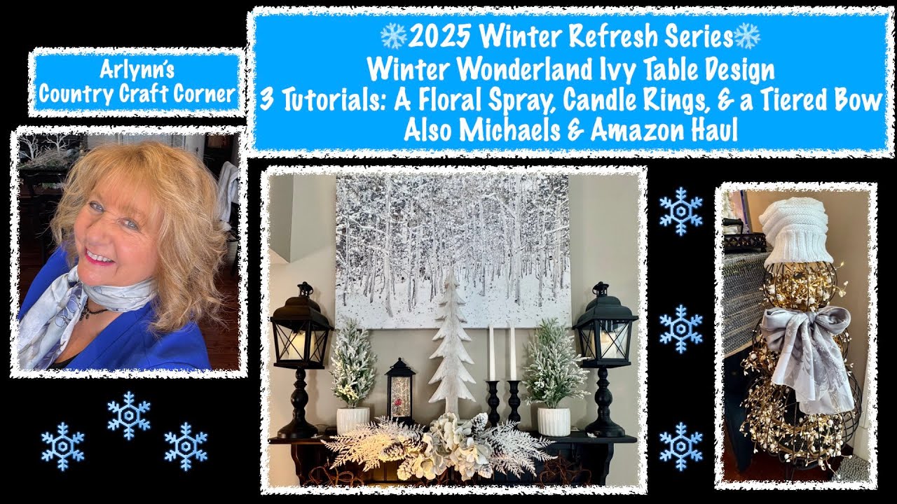 ️Winter Wonderland Ivy Table ️ Floral Spray, Candle Rings, &Bow Tutorials ️Amazon & Michaels ...