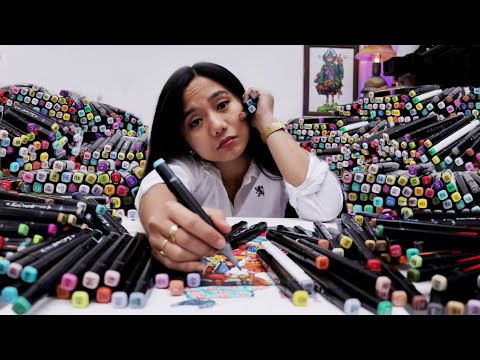 Using Every Single Marker in One Big Drawing - YouTube