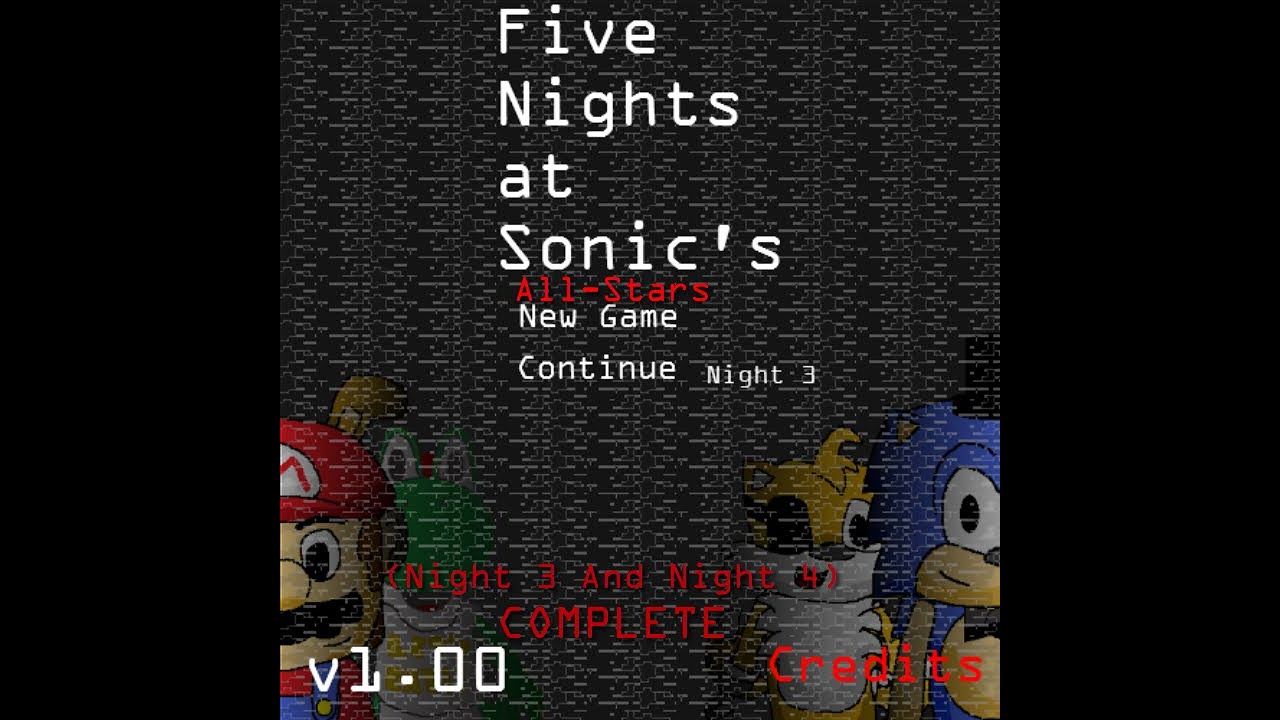 Five Nights at Sonic's: All-Stars Gameplay | FNaS 1 (Night 3 And Night ...