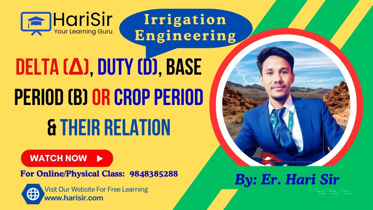 Delta (Δ), Duty (D), Base Period (B) or Crop Period & their relation By ...