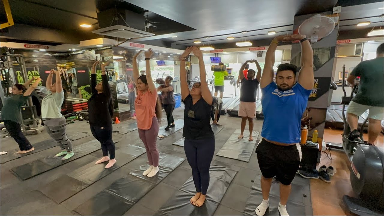 International yoga day ||at gym|| Basic yoga Asanas || For Good Health ...