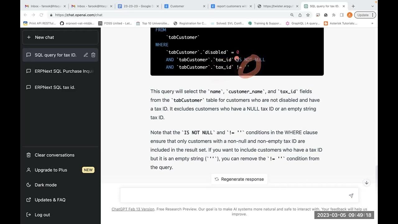 ERPNext with ChatGPT or Bard - Create reports, customization, programming Frappe ERPNext using ...