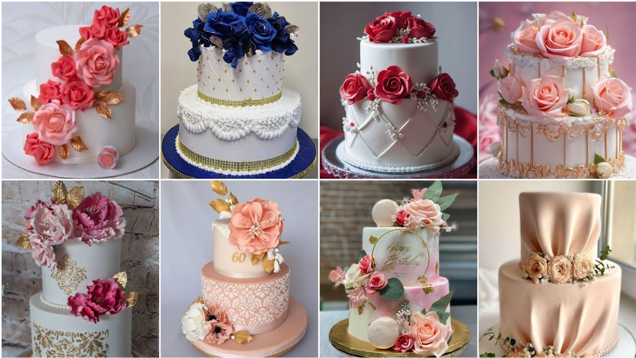 🎉 Two Layer Cake Design /Two Layer Cake/Birthday Cake/Cake Decorating ...