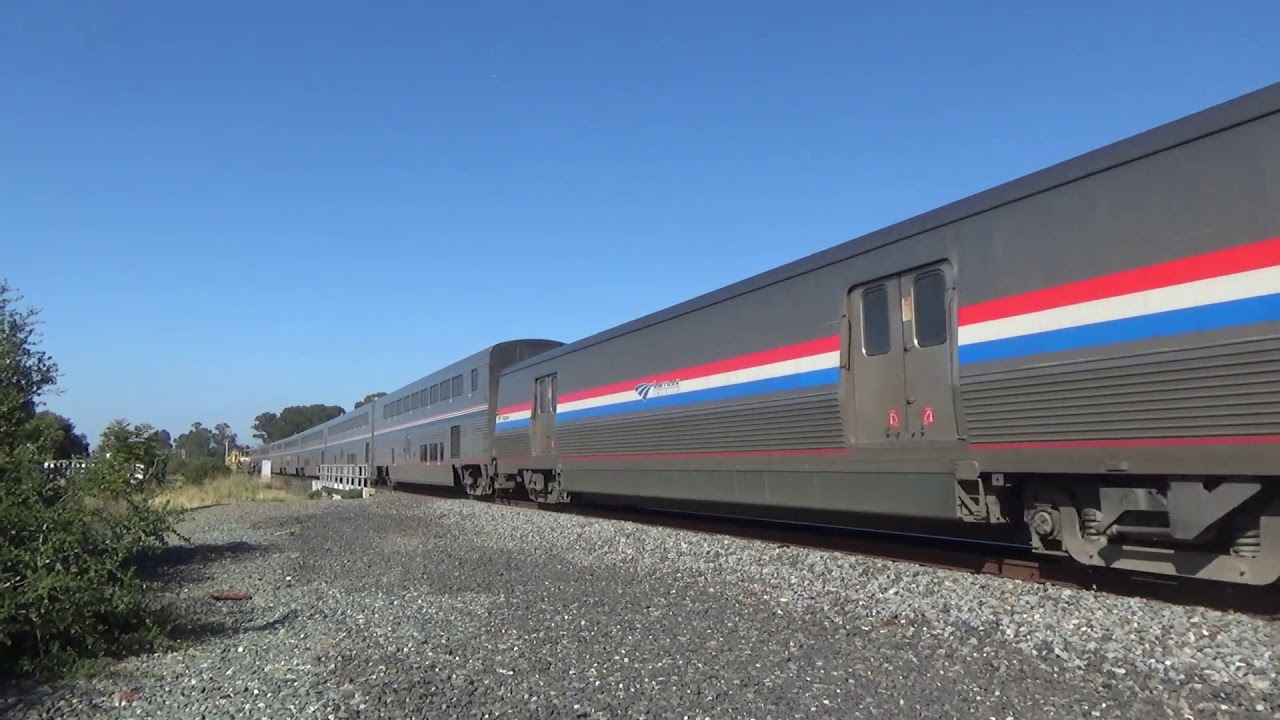 Amtrak Train 5 with FRA Car 20jun19 - YouTube