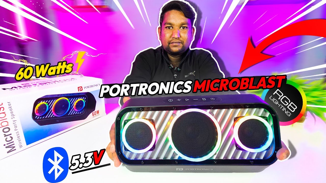 Portronics Microblast 60W Bluetooth Speaker | Unboxing Review Sound ...