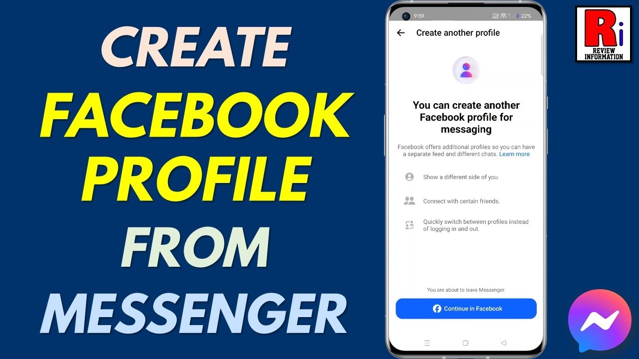 How to Create & Use A New Facebook Profile from Messenger - YouTube