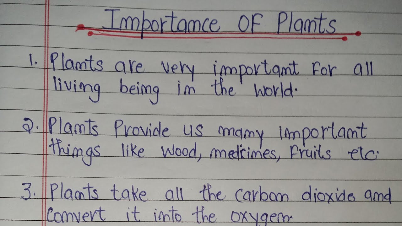 Importance of plants || 10 line essay on importance of plants || - YouTube