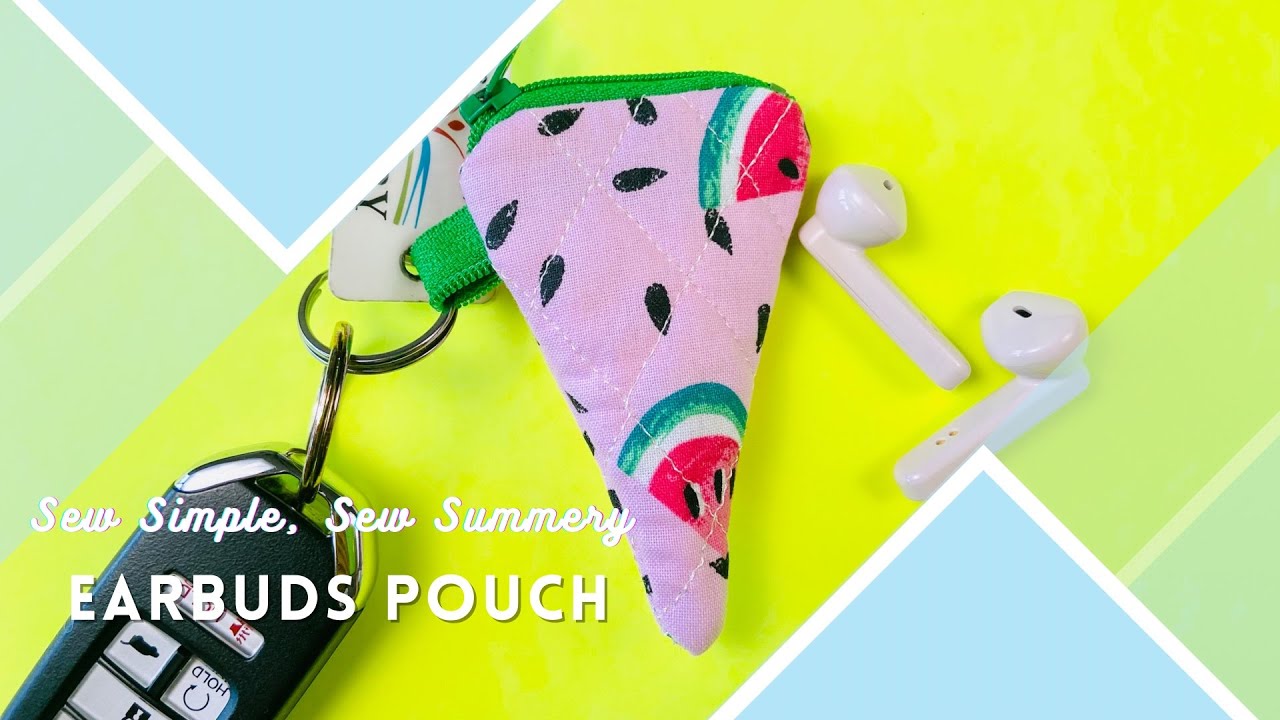 How To Sew A Simple Earbuds Pouch, Sewing For Beginners - YouTube