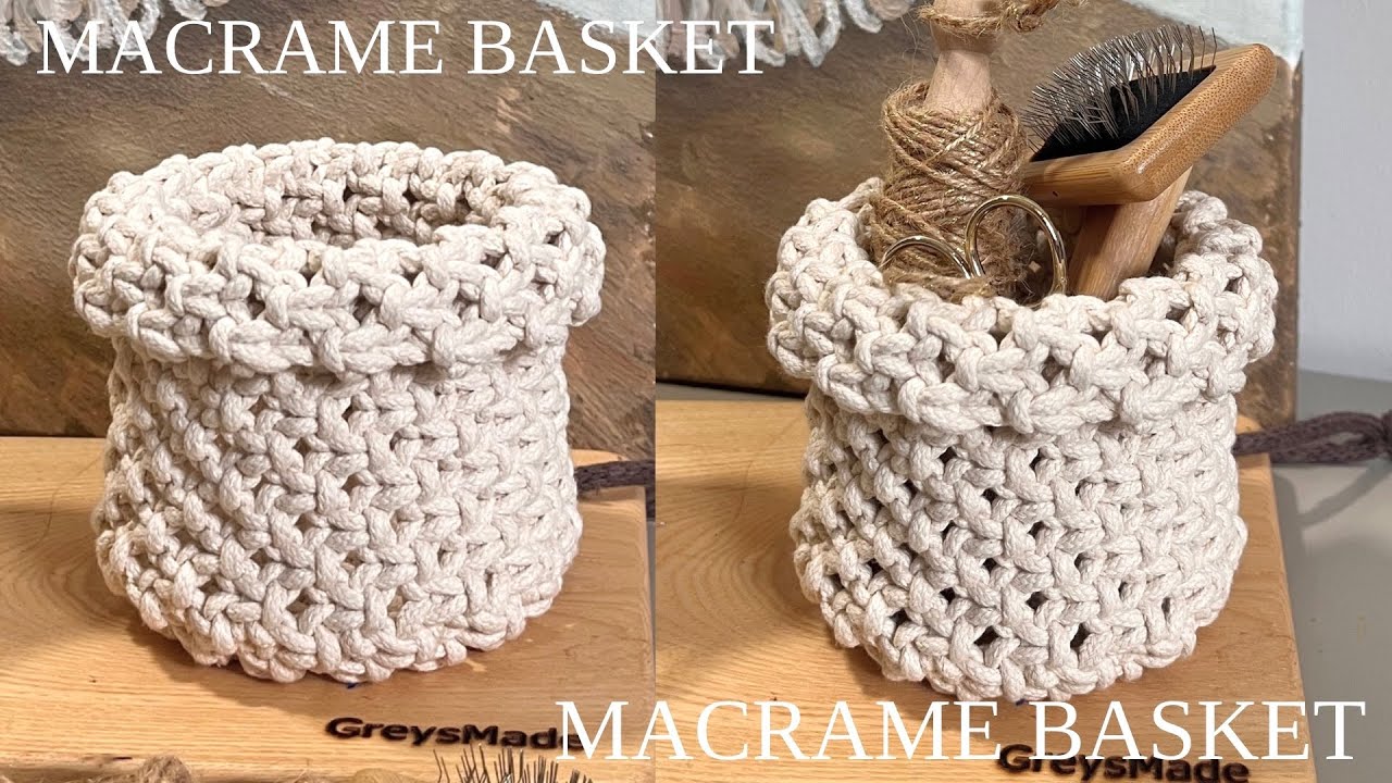 DIY Macrame Basket | Macramé Neat Basket Tutorial - YouTube