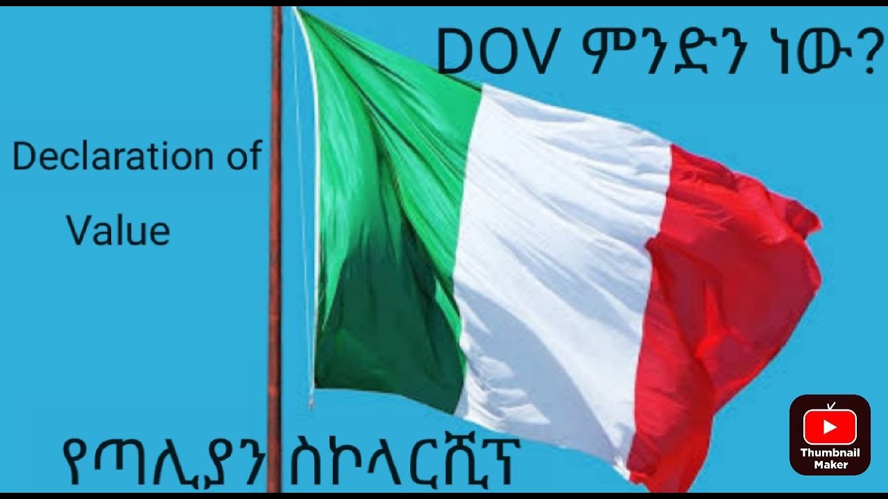 What is DOV (Declaration of Vlaue) DOV ምንድነው? #Study in itlay # ...