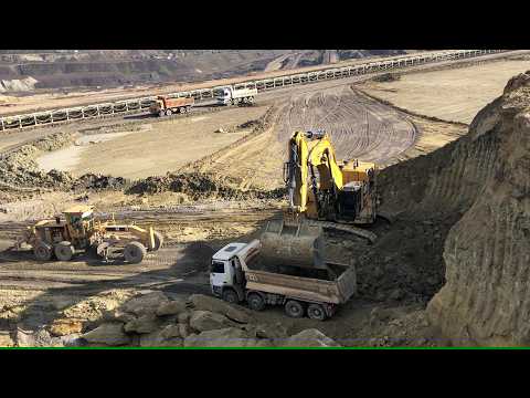 Caterpillar 6015B Excavator Loading Overburden On Trucks - Sotiriadis Mining Works