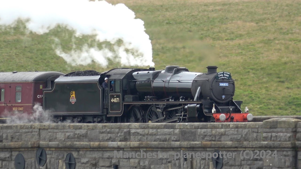 4K) Steam 44871 LMS Stanier + 47848 On 1Z88 @Ribblehead Viaduct ...