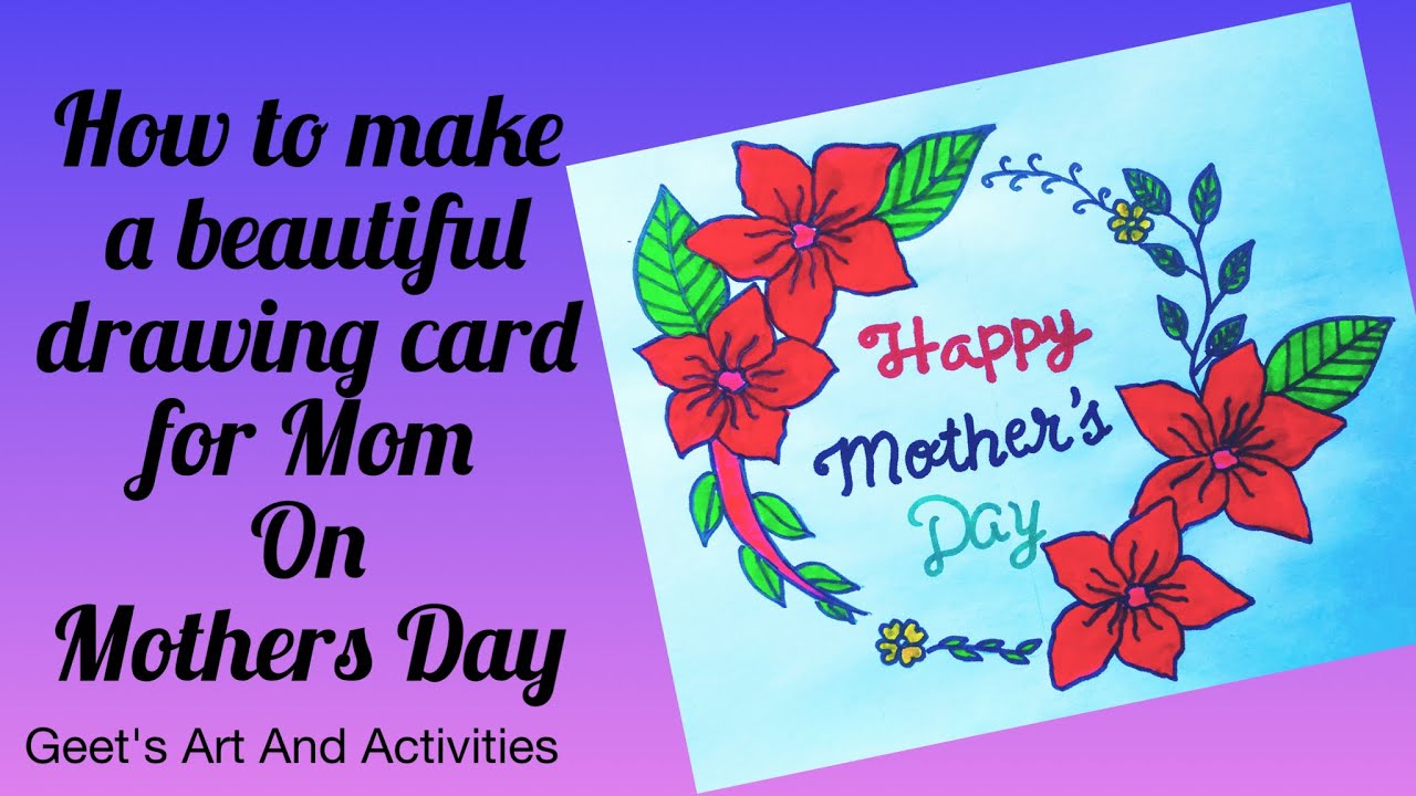 Mother's Day Special drawing | beautiful flower drawing card for mom # ...