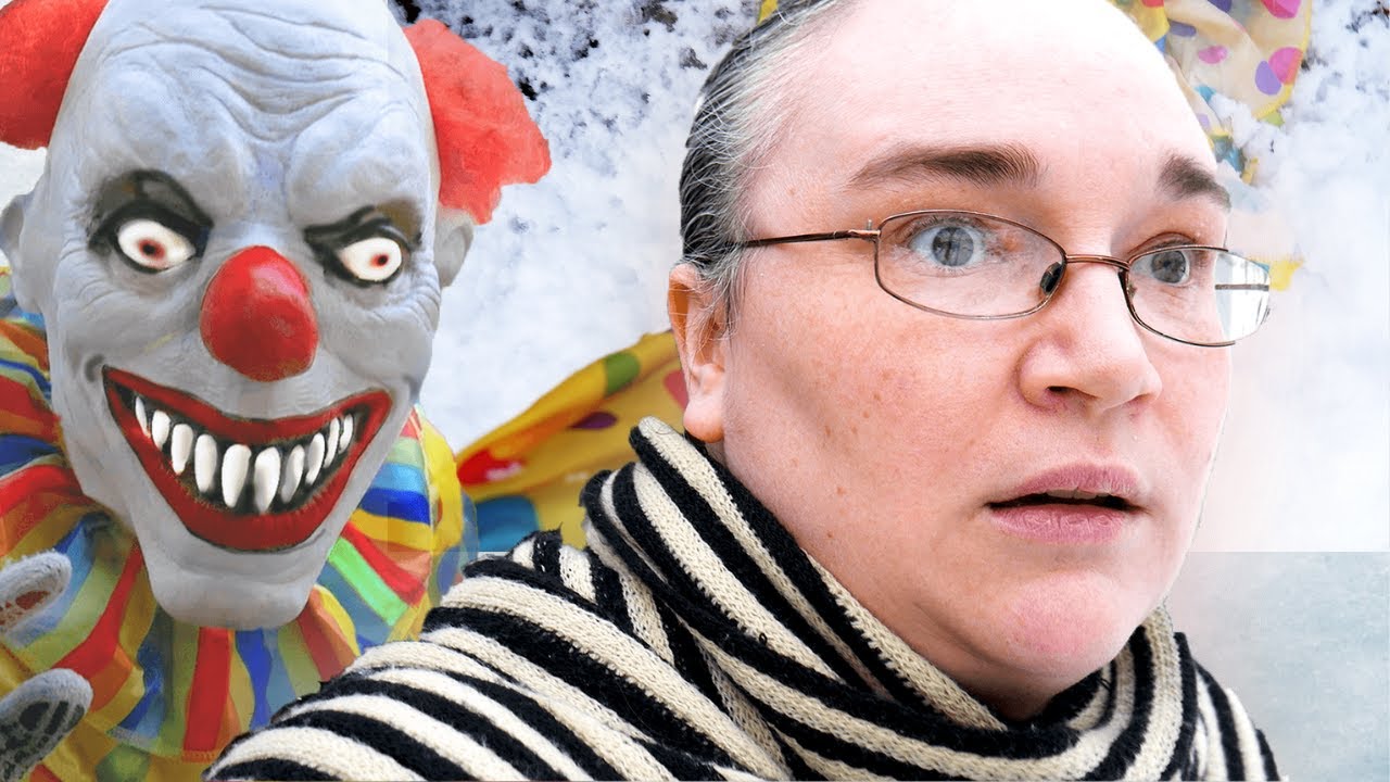 Weee Found A Scary Clown Costume Trail in the Snow - WeeeClown Around ...
