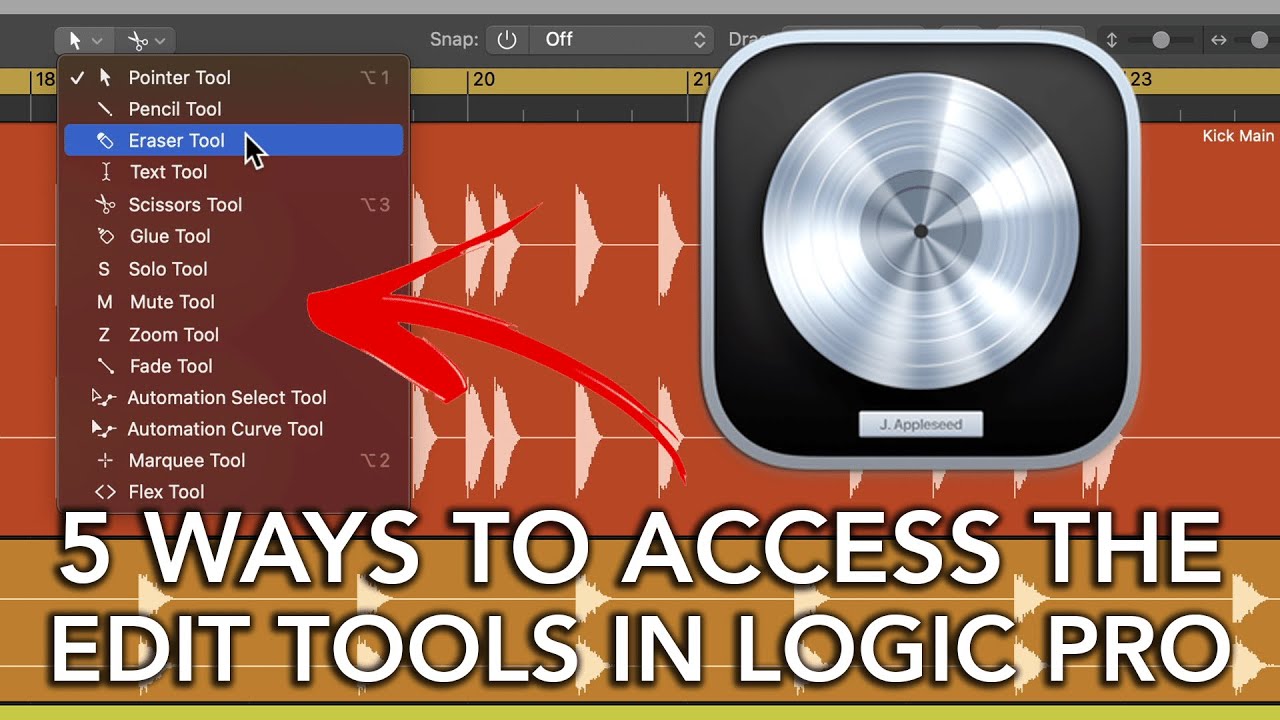 Logic Pro // 5 Ways to Access the EDIT TOOLS - YouTube