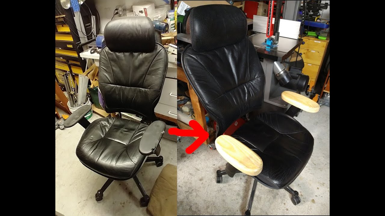 Replace broken rubber arm rests with wood - YouTube