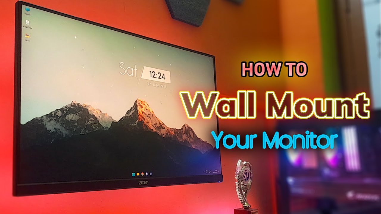 How to Wall Mount your Monitor the Correct Way | VESA Mount Tutorial - YouTube