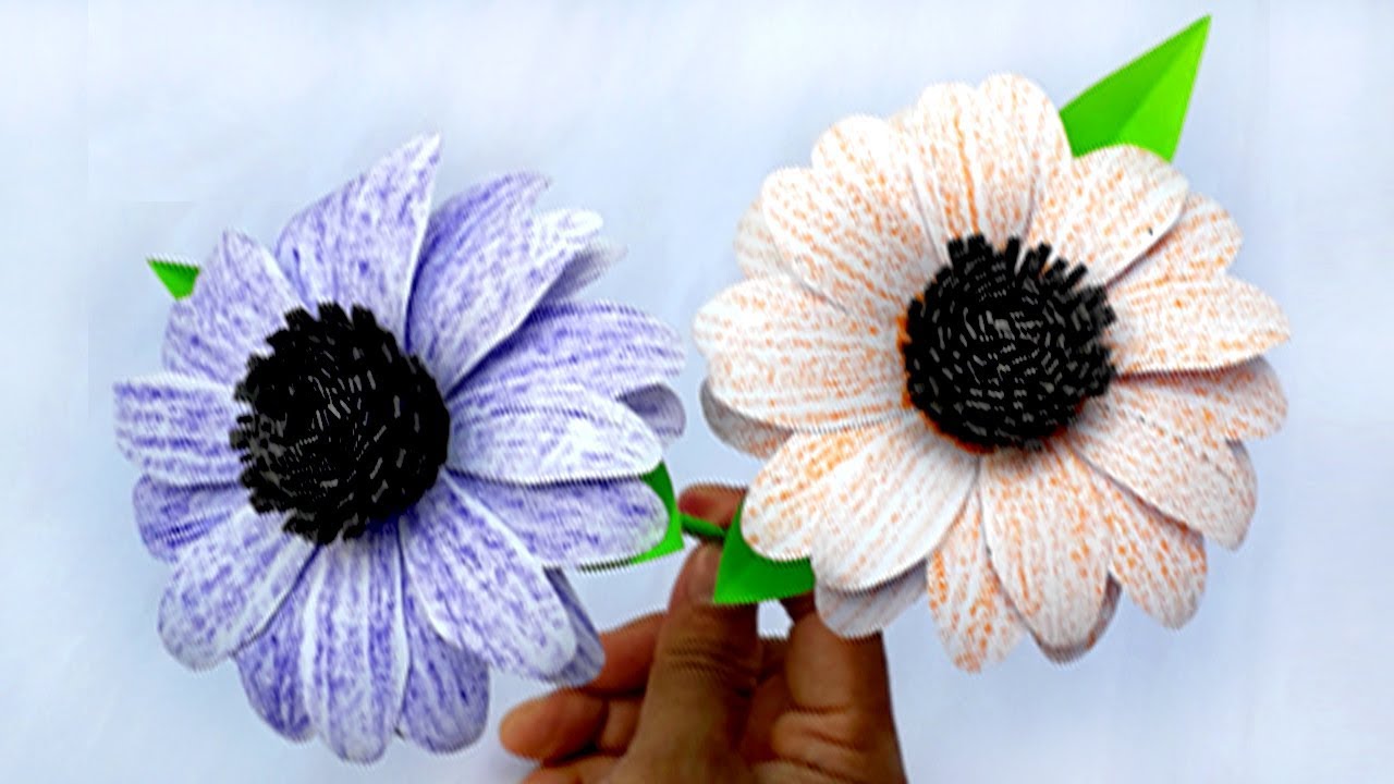 DIY Paper Flowers - How to Make Flower with Colour Paper - Making Paper ...