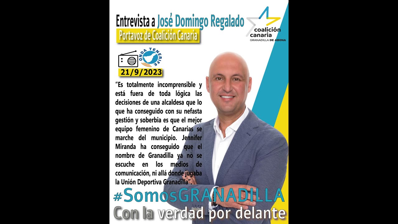 Entrevista a José Domingo Regalado en Onda Tenerife el 21 de septiembre ...