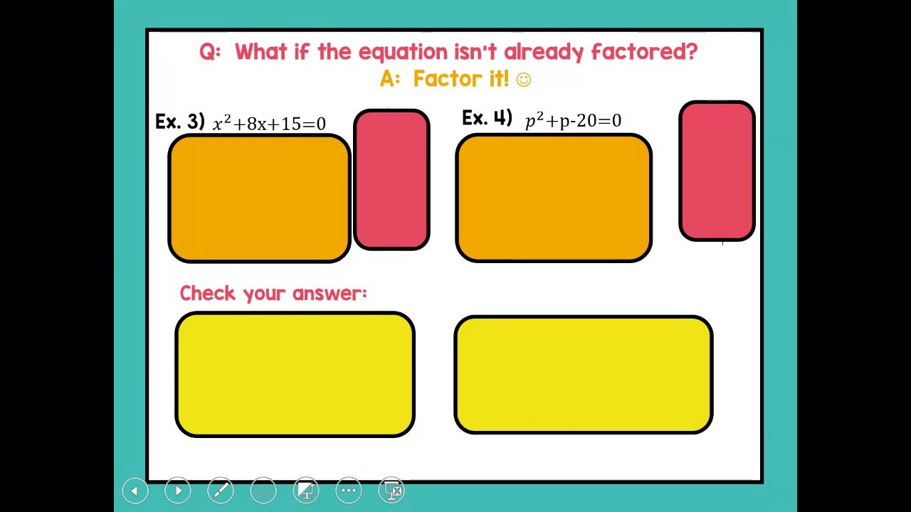 Zero Product Property Notes and Practice - YouTube