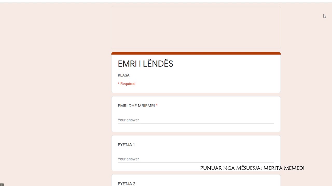 Tutorial - si të krijohet një pyetësor/test online në google drive ...