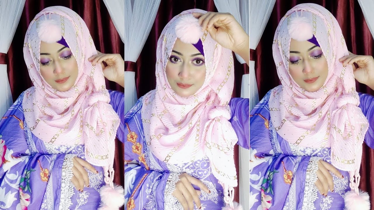 Summer taddy hijab tutorial with salwar kameez 2024||party wear hijab ...