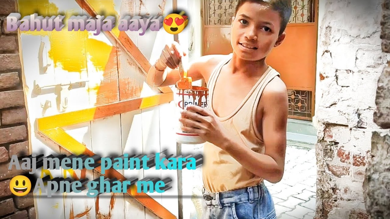 Aaj mene paint kara 😃 ghar me 🥰 - YouTube