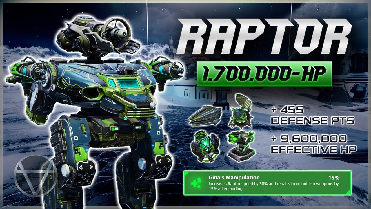 Unkillable Raptor Build! 1.7M HP + 82% Resistance | War Robots Gameplay ...