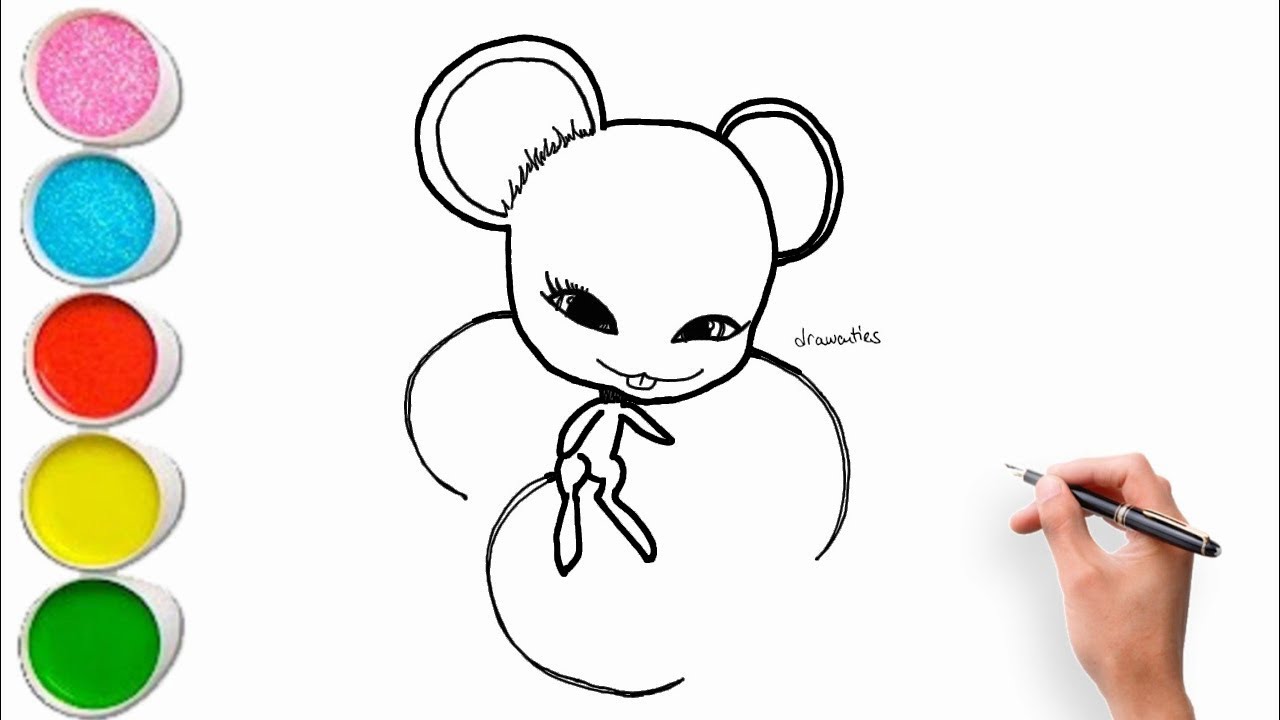 How to Draw MOUSE KWAMI MULLO from MIRACULOUS LADYBUG | Drawing For ...