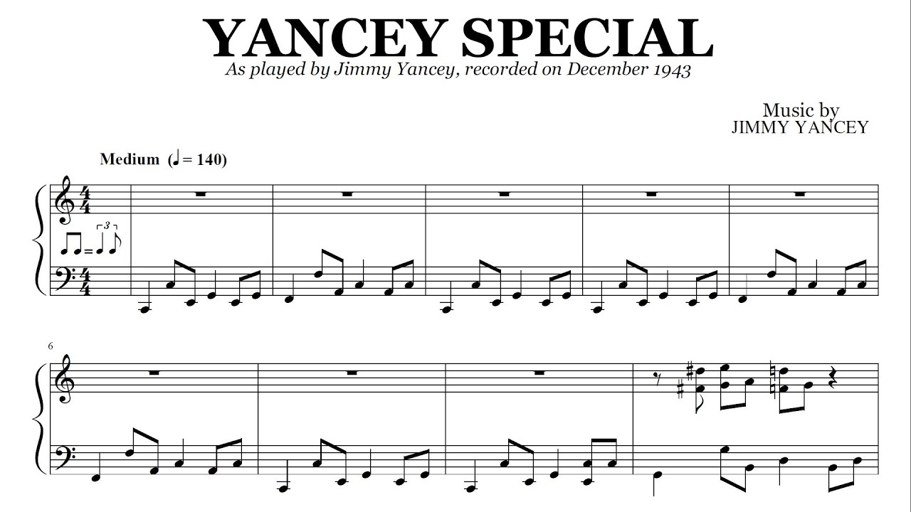 Jimmy Yancey - Yancey Special | Boogie woogie transcription - YouTube