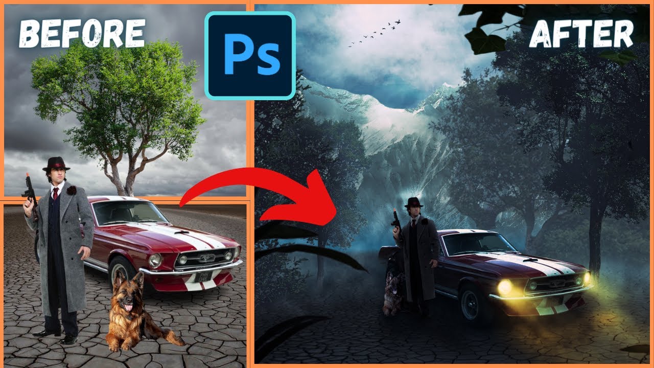 Blending Photos with Photoshop Manipulation | Composition Time-lapse ...