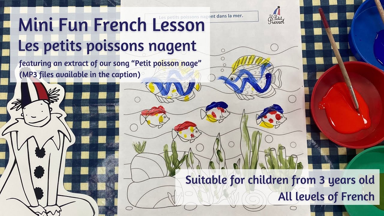 🇫🇷 Fun French Lesson - Les petits poissons nagent 🐠 - YouTube