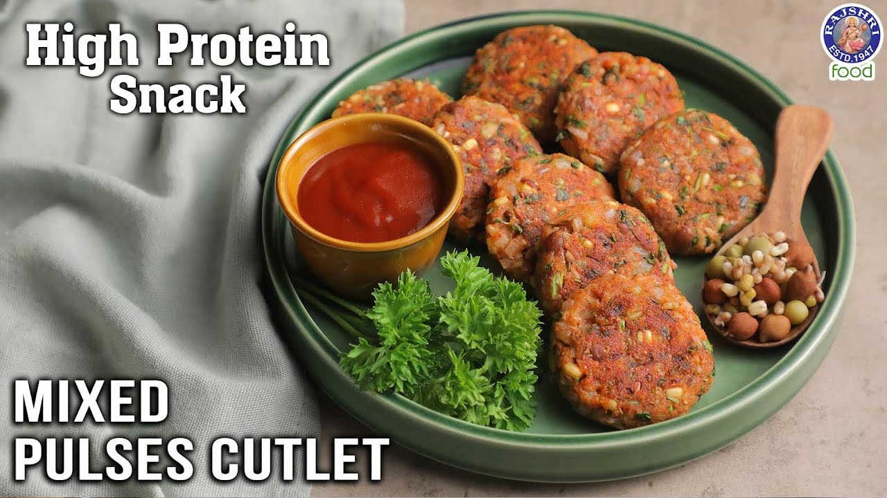 Crispy High Protein Mix Pulses Cutlet Recipe | Quick Snack | Cutlet ...