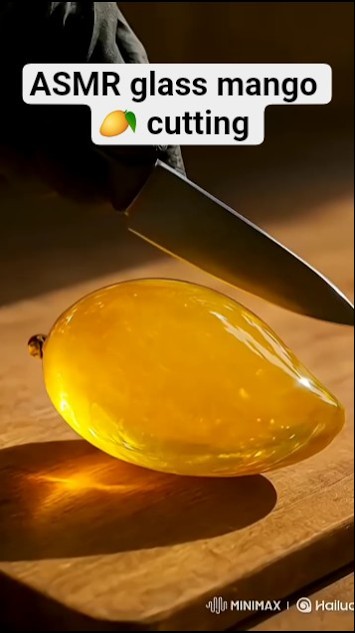 ASMR glass mango 🥭 cutting #asmr #ai #relaxing #shorts #viral # ...
